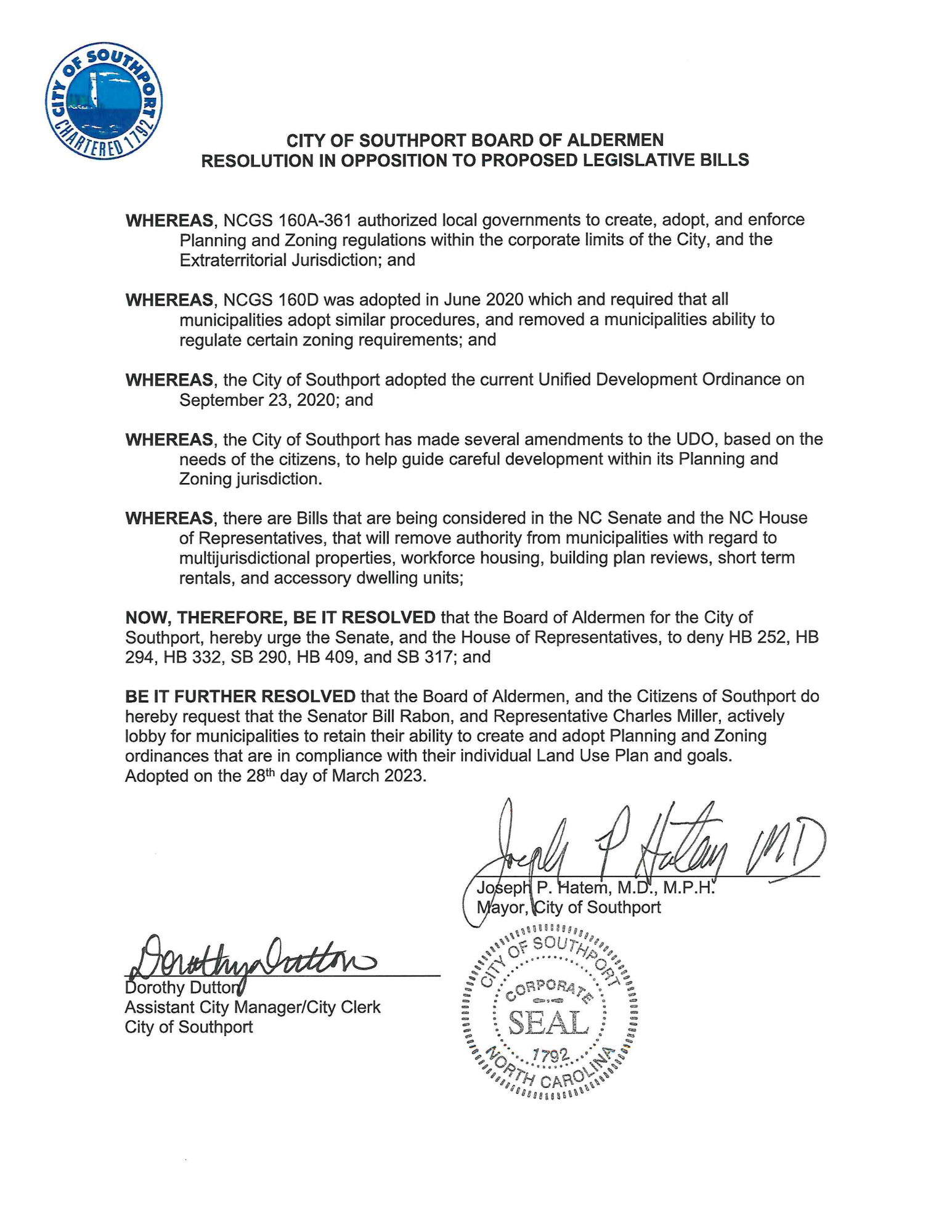 Public Notice in Reference to NC House Bills 252, 294, 332, 409 and NC ...